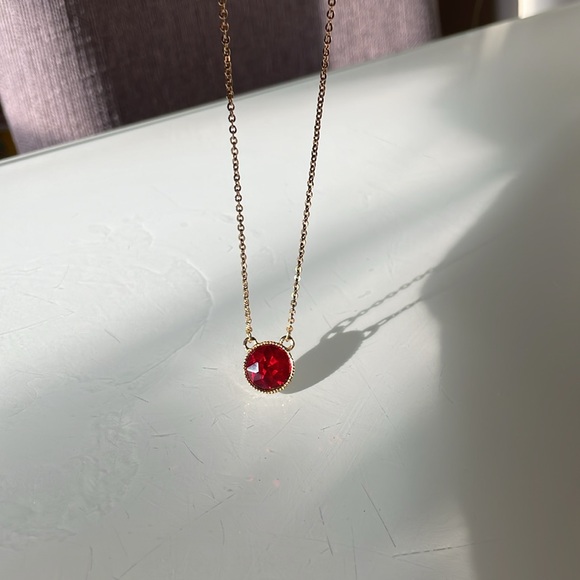 Jewelry | Costume Jewelry Ruby Birthstone Necklace | Poshmark